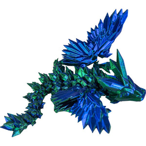 3D Printed Fidget Mini Crystal Winged Dragon - Ast'd Colors - Spiral Circle