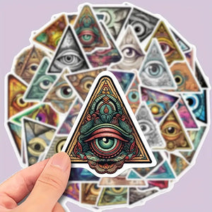 All-seeing Eye Stickers, Vinyl Waterproof | Assorted - Spiral Circle